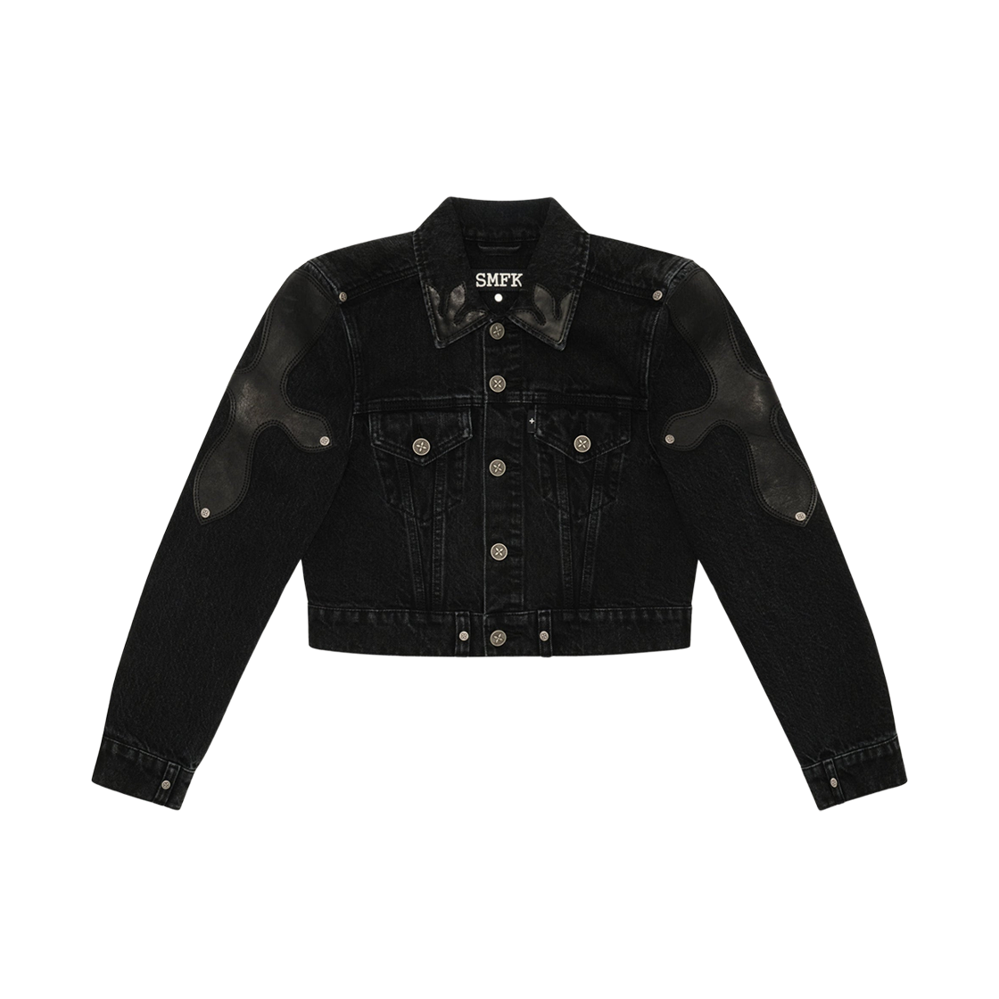 (W) 에스엠에프케이 와일드월드 댄서 클래식 데님 자켓 블랙 | SMFK | KREAM