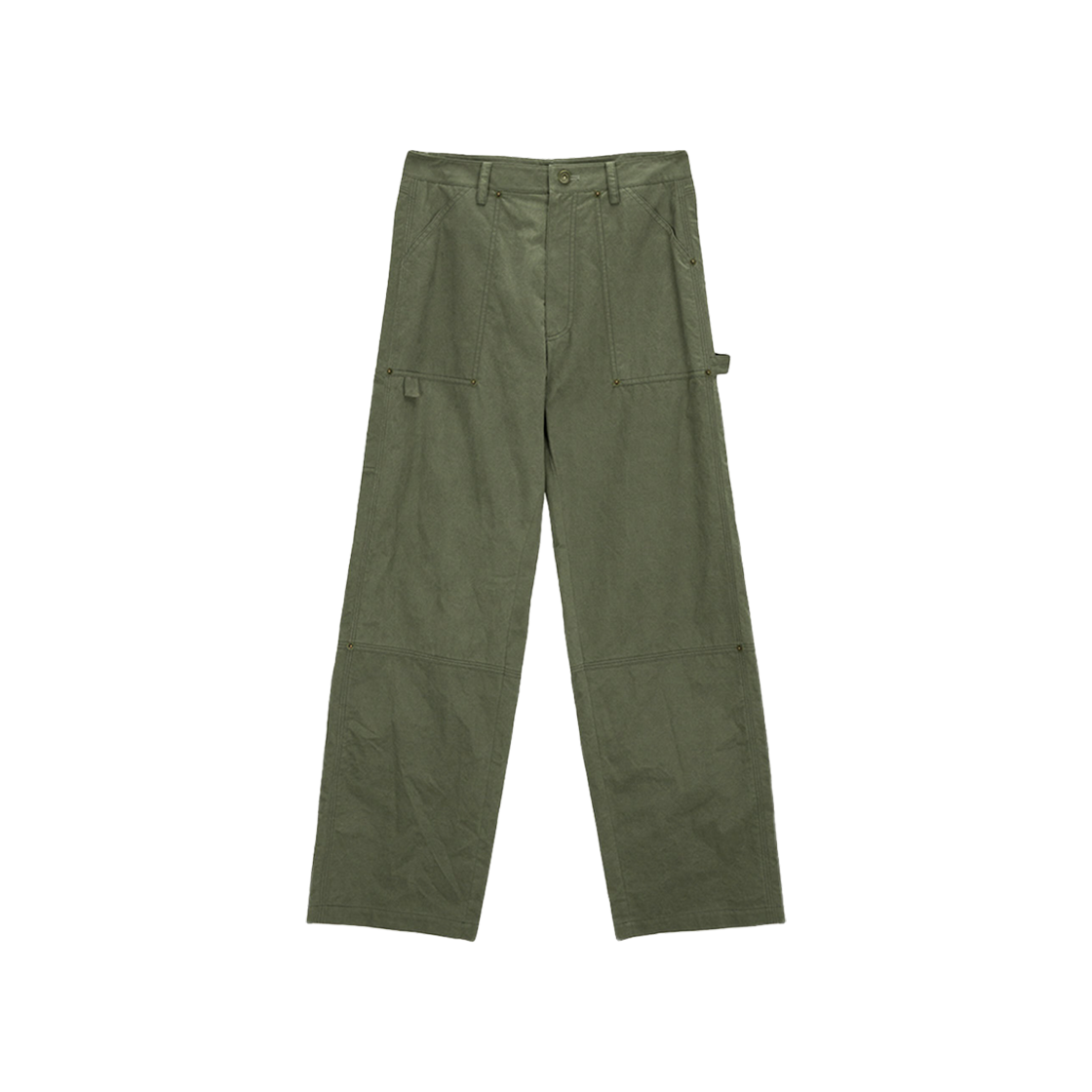 (W) 마뗑킴 카펜터 워크 팬츠 카키 | Matin Kim | KREAM