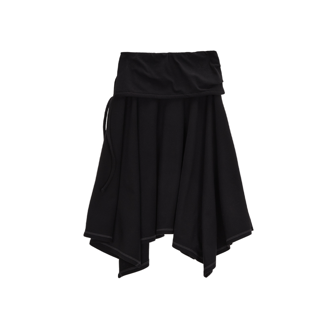 (W) 마뗑킴 언밸런스 플레어 저지 스커트 블랙 | Matin Kim | KREAM