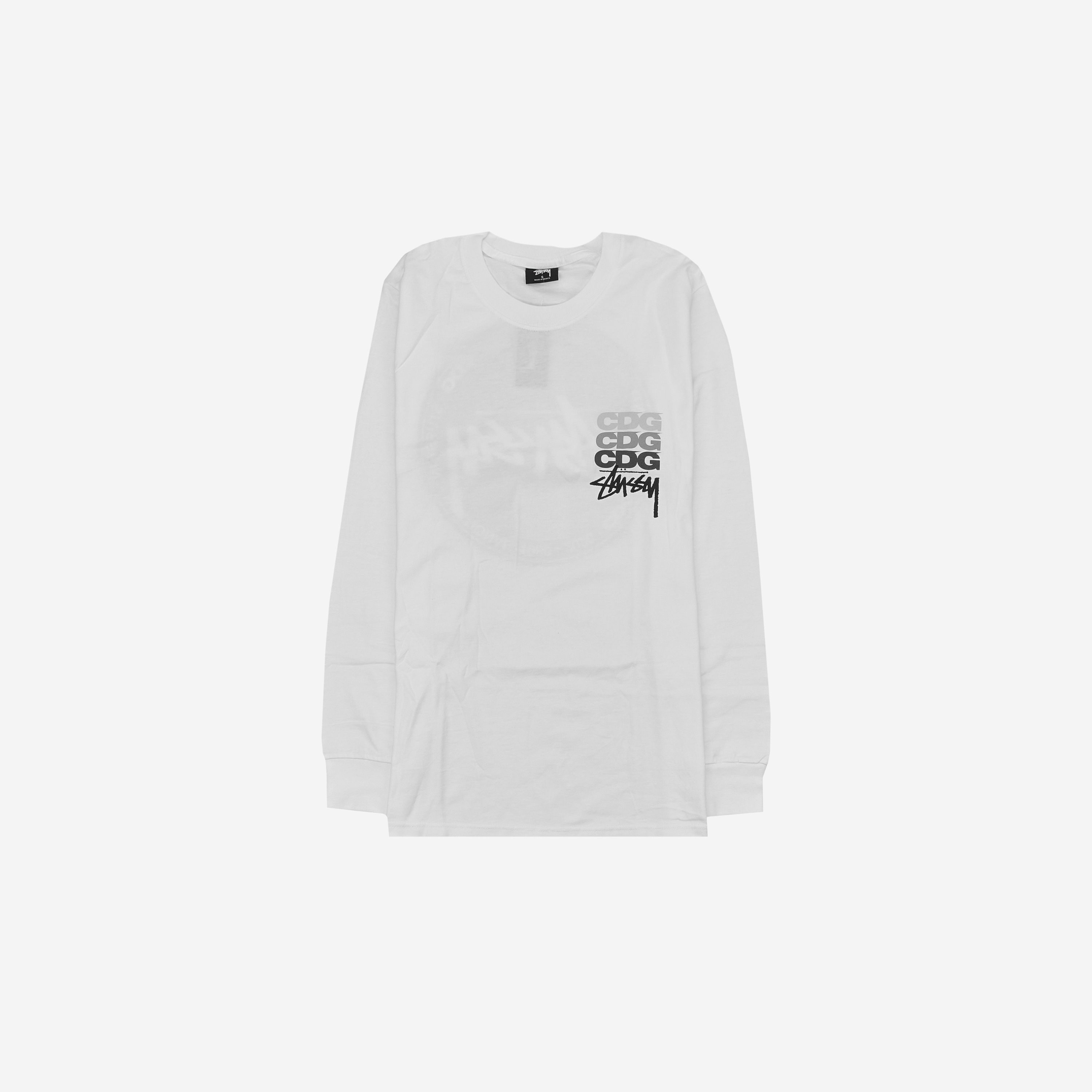 스투시 x CDG 닷 롱슬리브 티셔츠 화이트 | KREAM