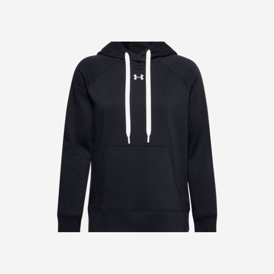 (W) 언더아머 UA 라이벌 플리스 HB 후드 블랙 화이트 | Under Armour | KREAM