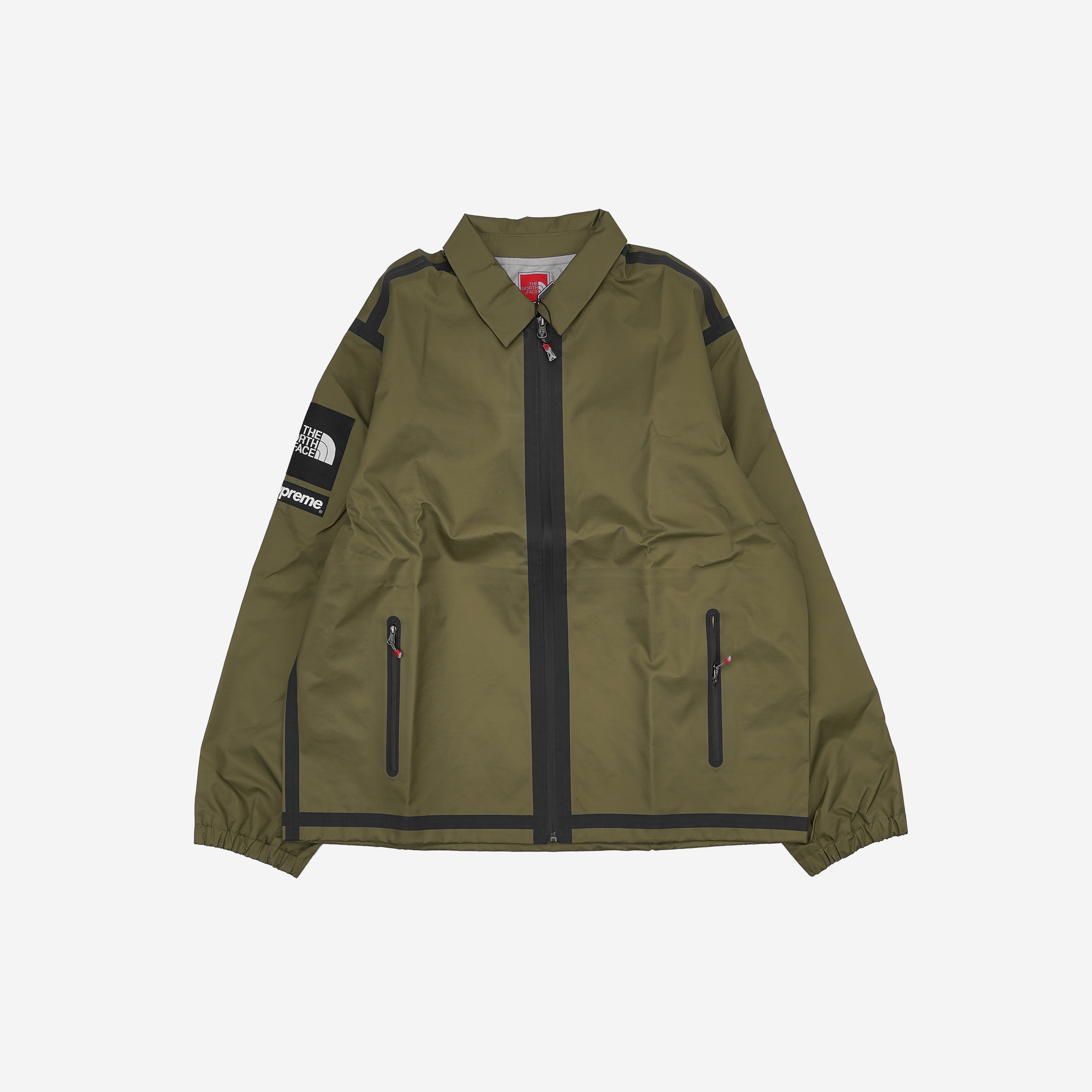 슈프림 x 노스페이스 서밋 시리즈 아우터 테이프 심 코치 자켓 올리브 - 21SS | KREAM