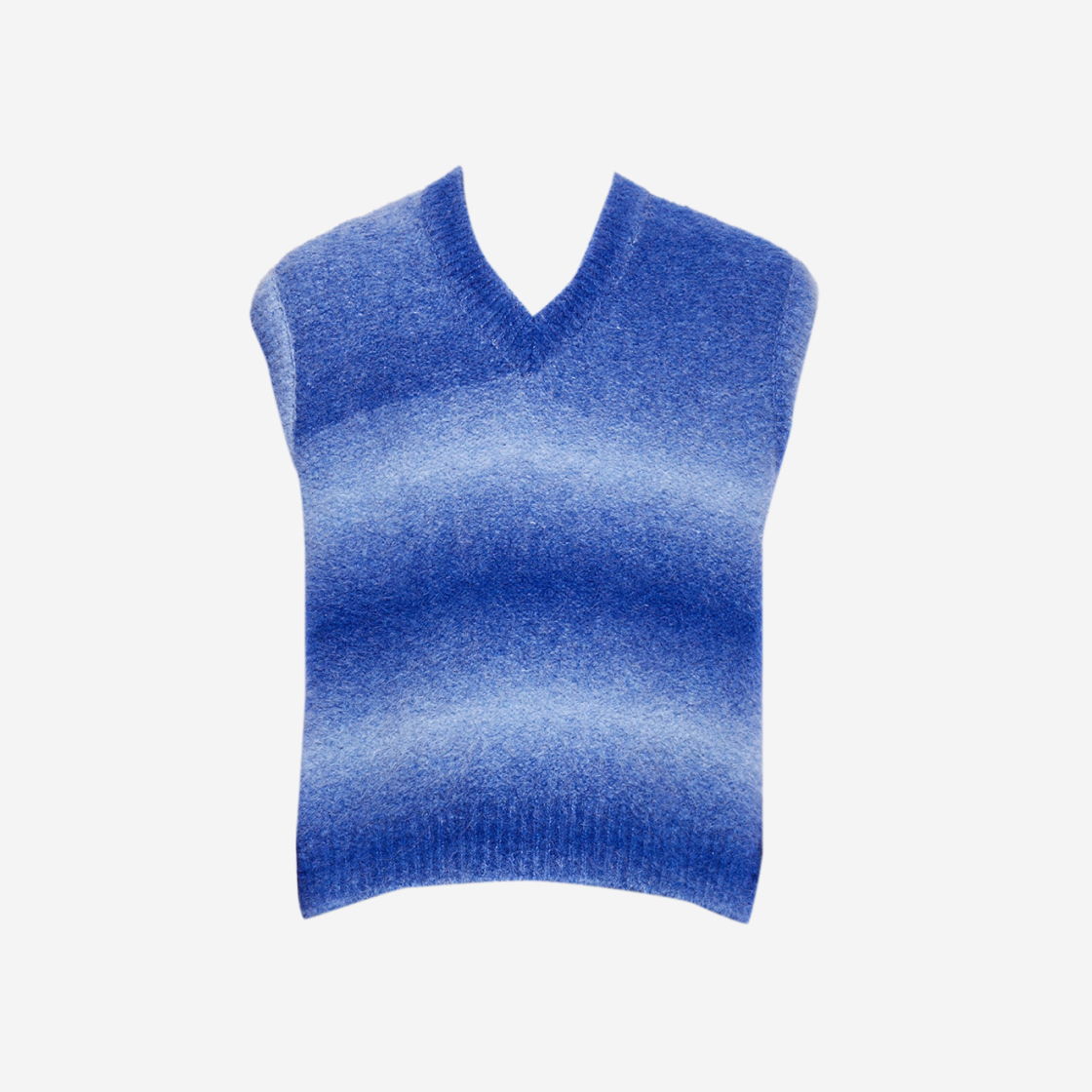 우영미 스트라이프 알파카 니트 베스트 블루 - 23FW | Wooyoungmi | KREAM