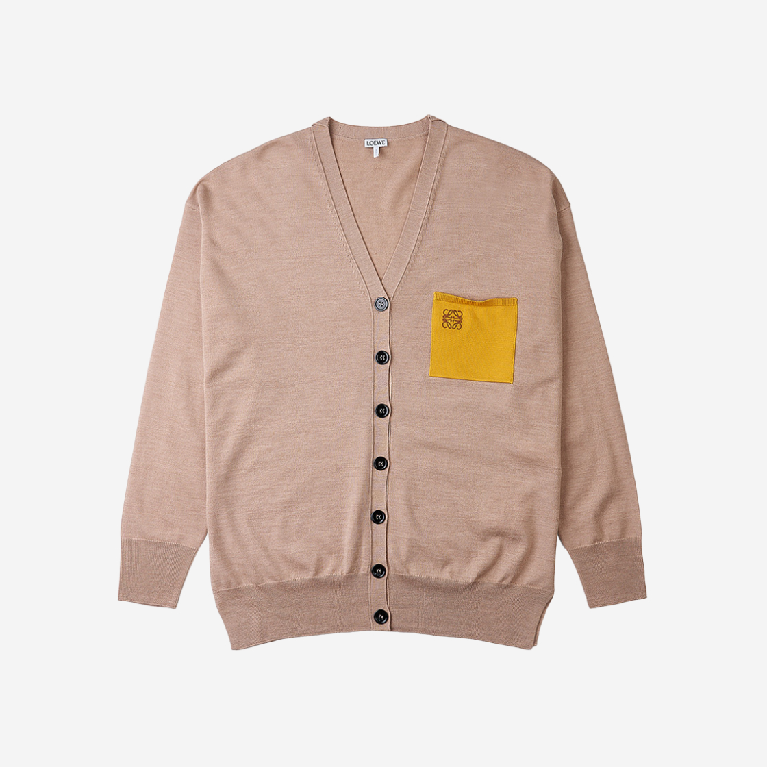 (W) 로에베 울 아나그램 포켓 가디건 카멜 | Loewe | KREAM