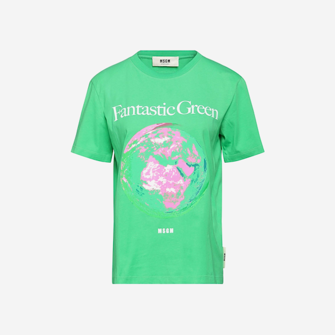 (W) 엠에스지엠 솔리드 컬러 판타스틱 그린 티셔츠 그린 | MSGM | KREAM
