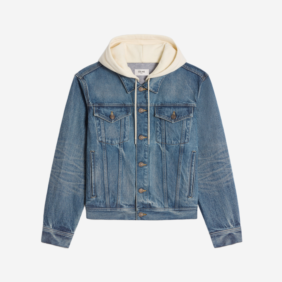 (W) 셀린느 데님 후드 트러커 자켓 유니온 워시 | Celine | KREAM
