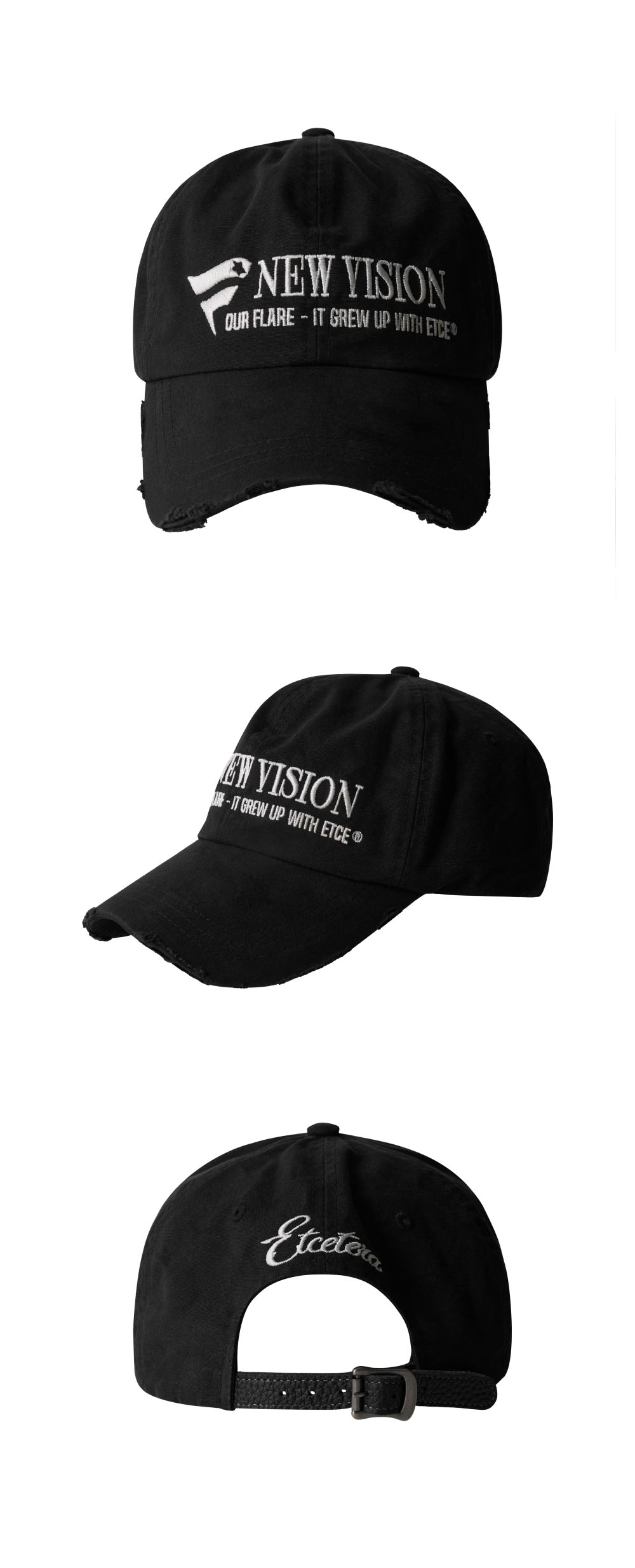 뉴비전 디스트로이드 워시드 캡 블랙 | ETCE | KREAM