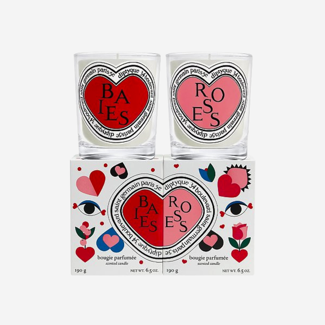 딥티크 밸런타인 데이 에디션 로즈 앤 베이 듀오 세트 캔들 190g (국내 정식 발매 제품) | Diptyque | KREAM