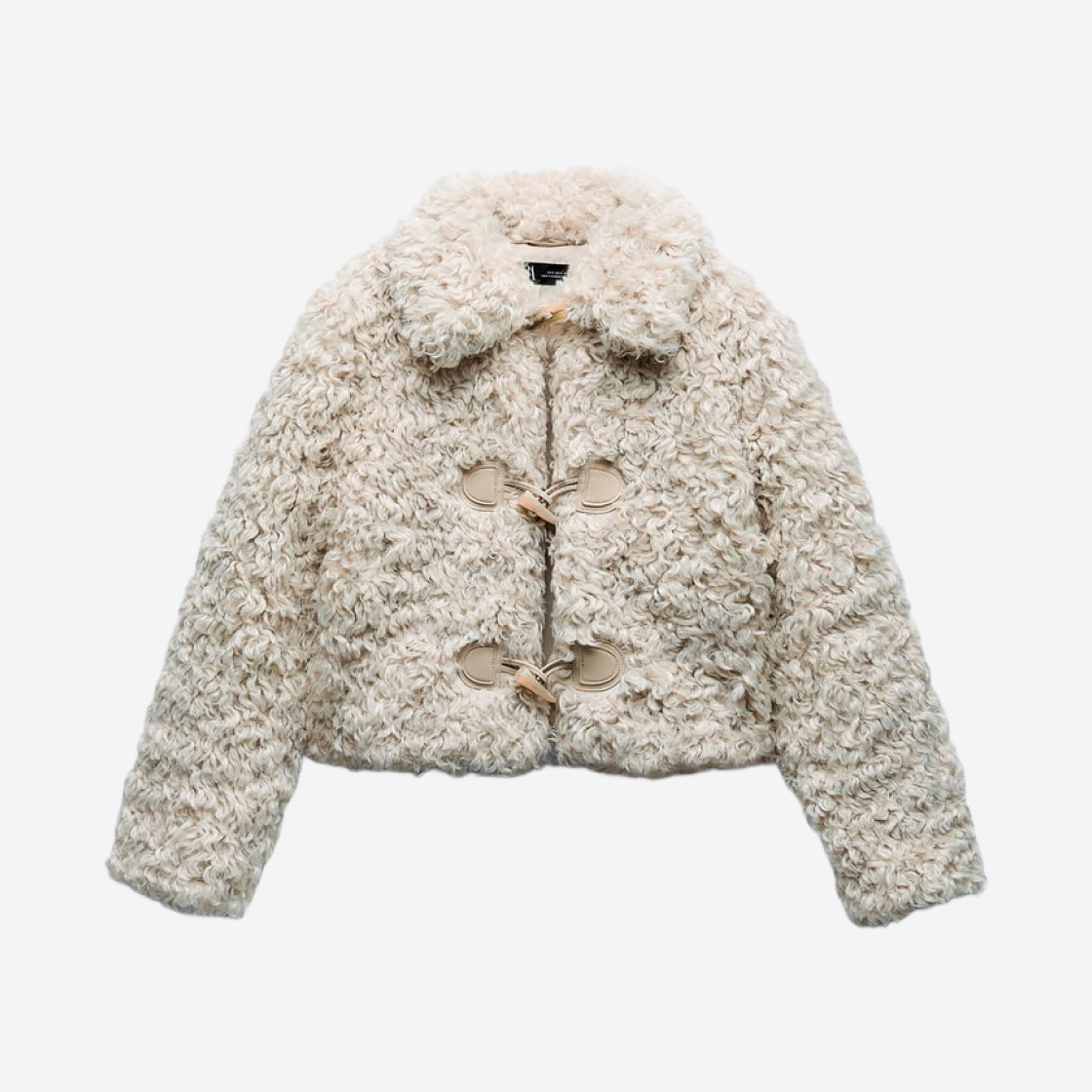 (W) 자라 크롭 포우 퍼 자켓 에크루 | Zara | KREAM
