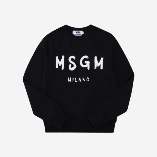 엠에스지엠 솔리드 컬러 코튼 라운드 넥 티셔츠 블랙 | MSGM | KREAM