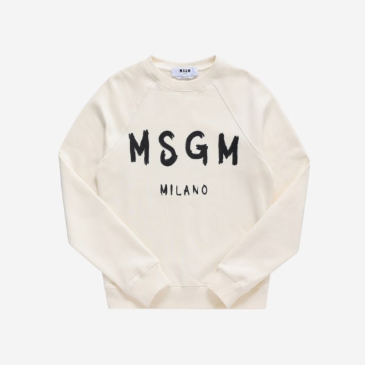 (W) 엠에스지엠 브러쉬드 로고 코튼 크루넥 스웨트셔츠 핑크 | MSGM | KREAM