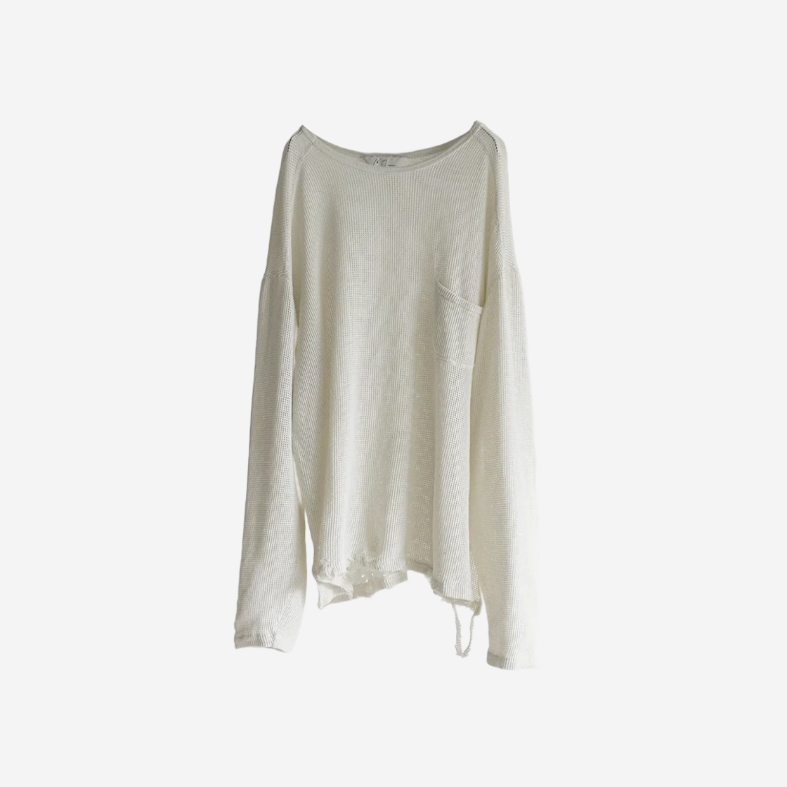 안셀름 다이드 메쉬 롱슬리브 티셔츠 화이트 | Ancellm | KREAM