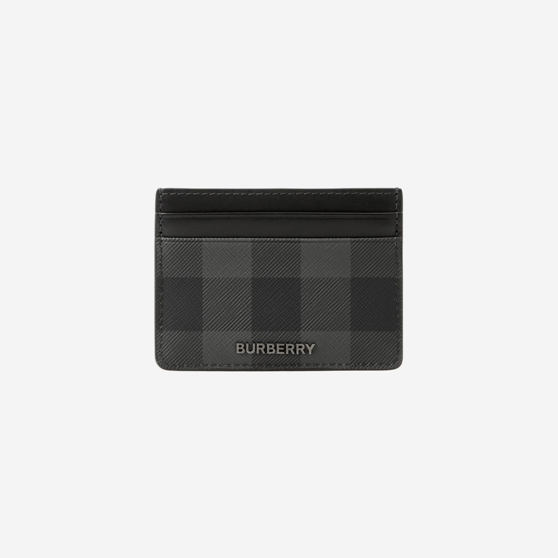 버버리 체크 레더 카드 케이스 차콜 Burberry Kream