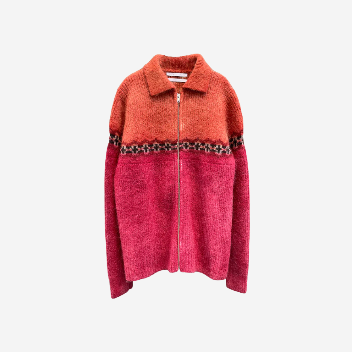 란라 비마 울 블렌드 니트 집업 에그플랜트 | Ranra | KREAM