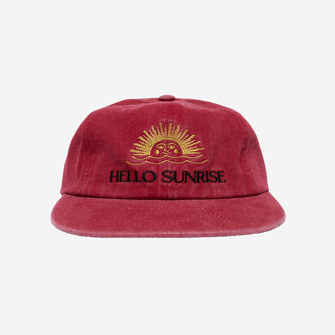 헬로선라이즈 워시드 투톤 로고 6패널 캡 빈티지 레드 | Hello Sunrise | KREAM