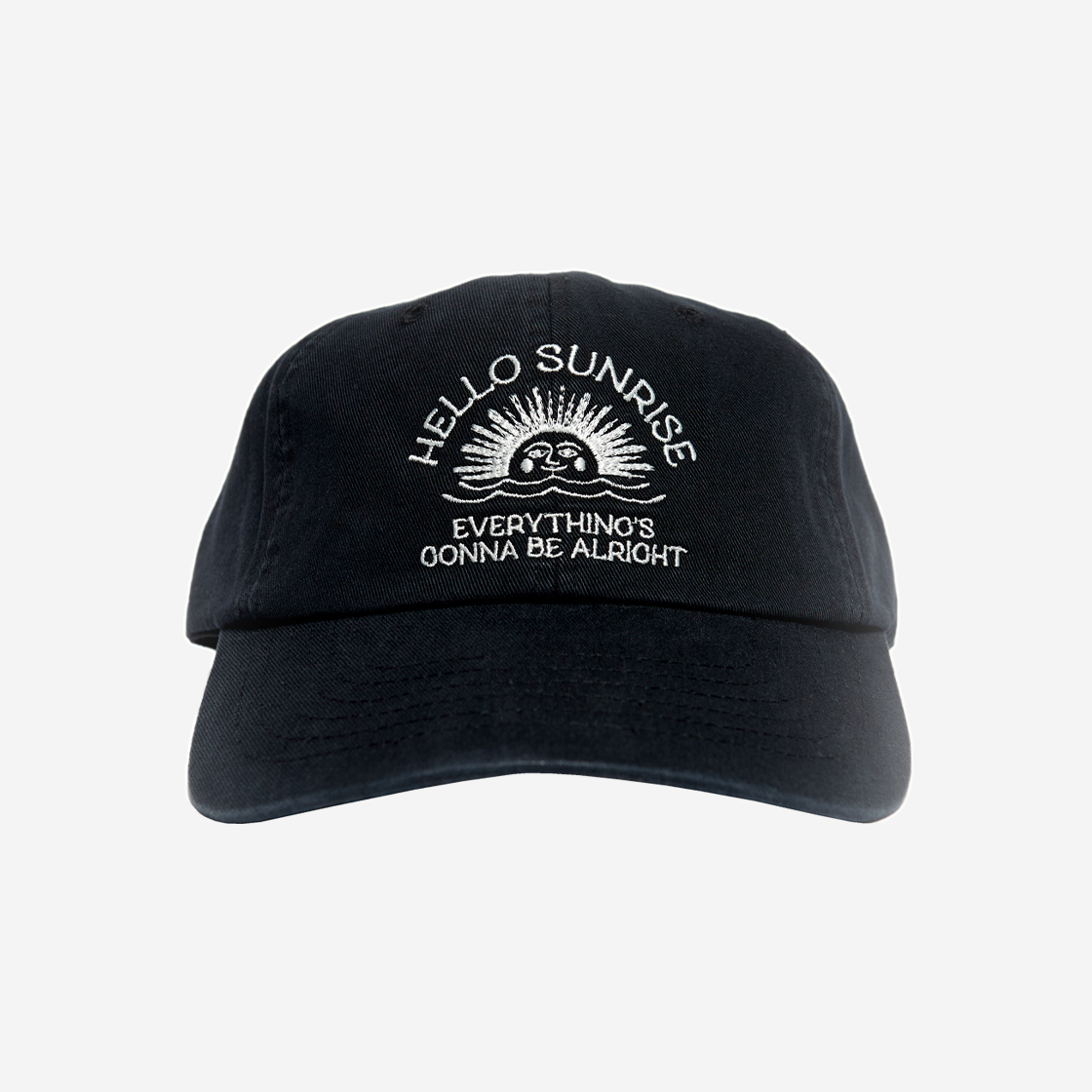 헬로선라이즈 워시드 빈티지 아치 로고 볼 캡 블랙 | Hello Sunrise | KREAM