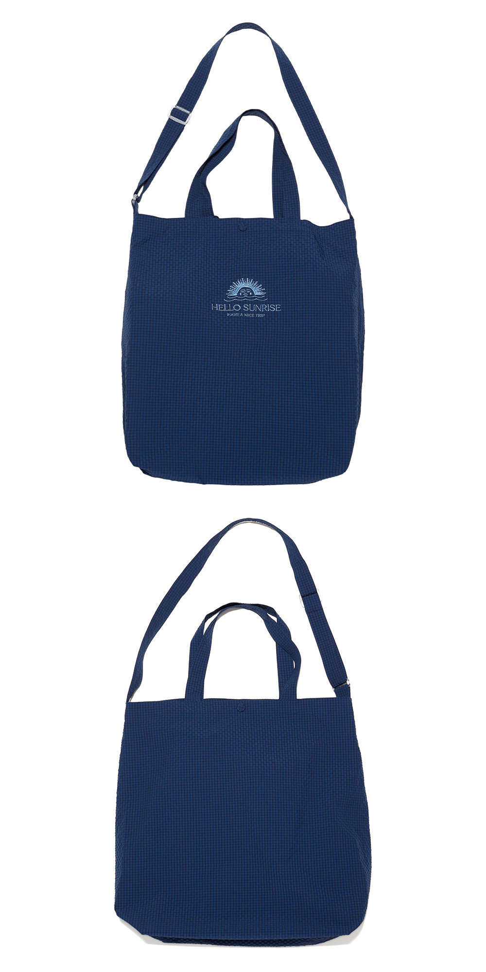 헬로선라이즈 투웨이 백 네이비 체크 | Hello Sunrise | KREAM