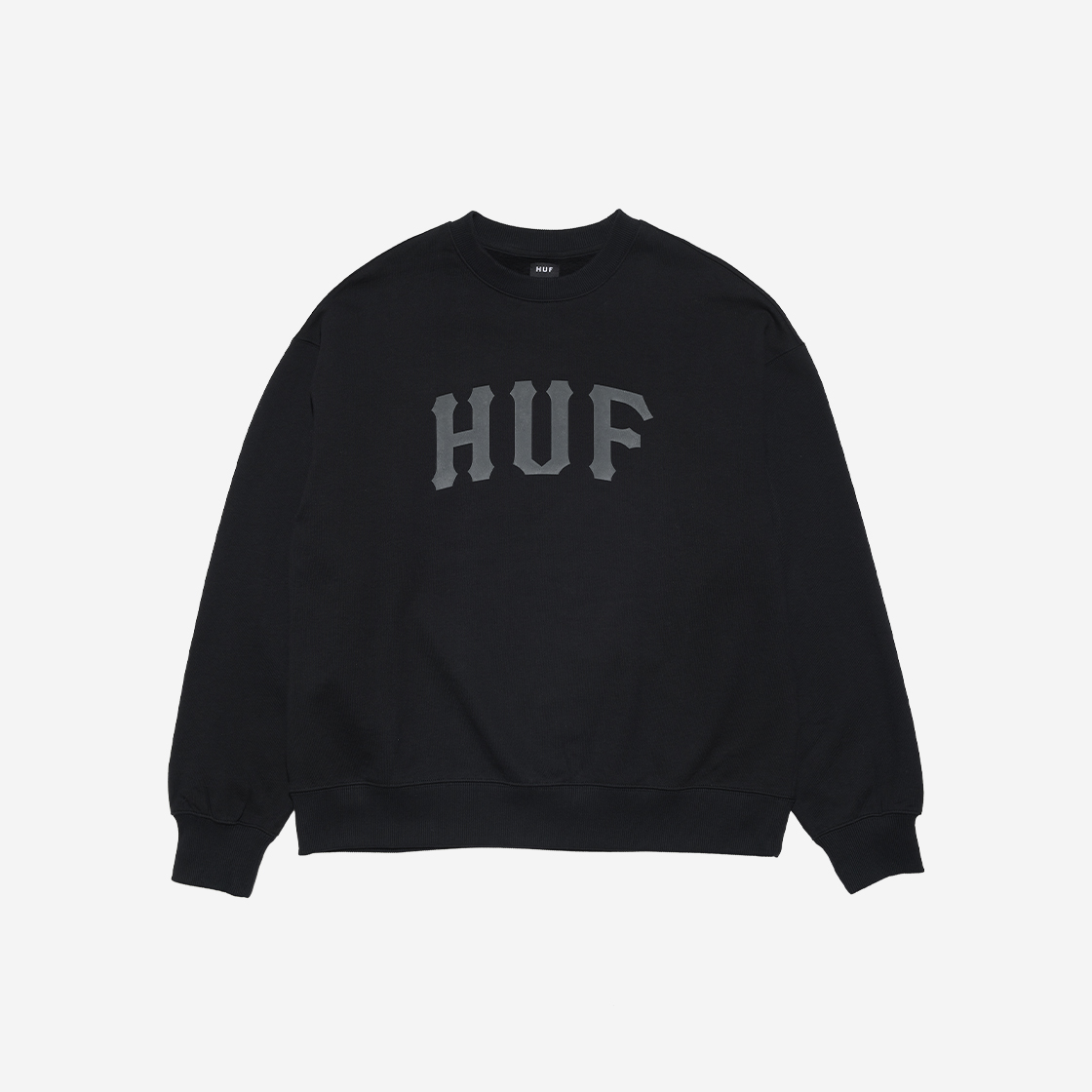 허프 아치 로고 크루넥 블랙 차콜 | HUF | KREAM