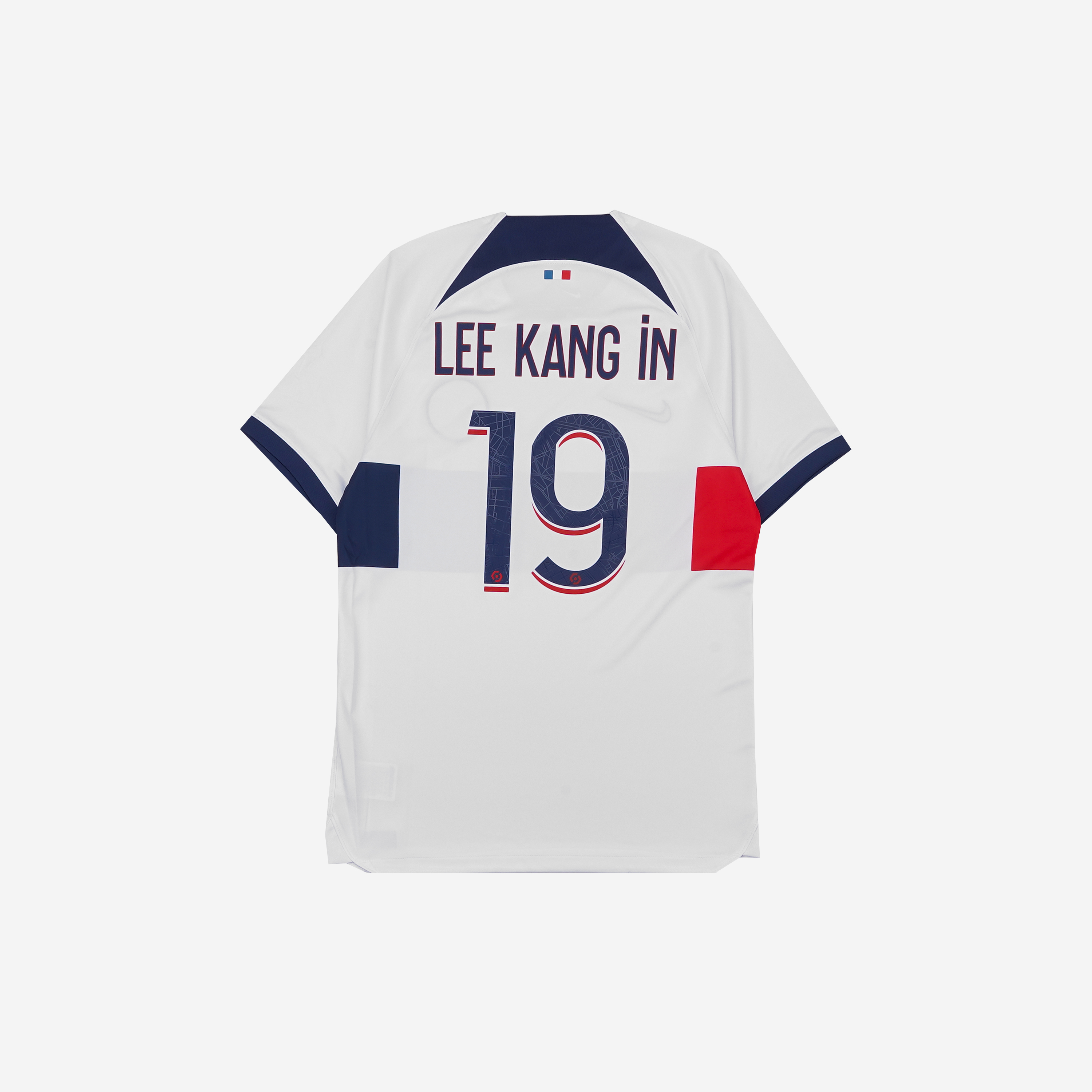 나이키 파리 생제르맹 2023/24 드라이핏 스타디움 어웨이 저지 화이트 미드나잇 네이비 이강인 (리그 앙 마킹 버전) | KREAM