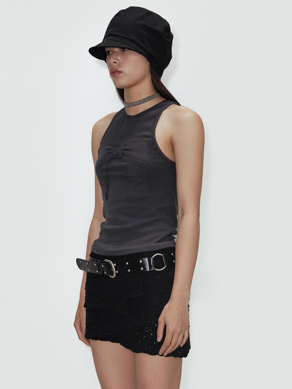 세릭 빅 리본 슬리브리스 차콜 | CERRIC | KREAM