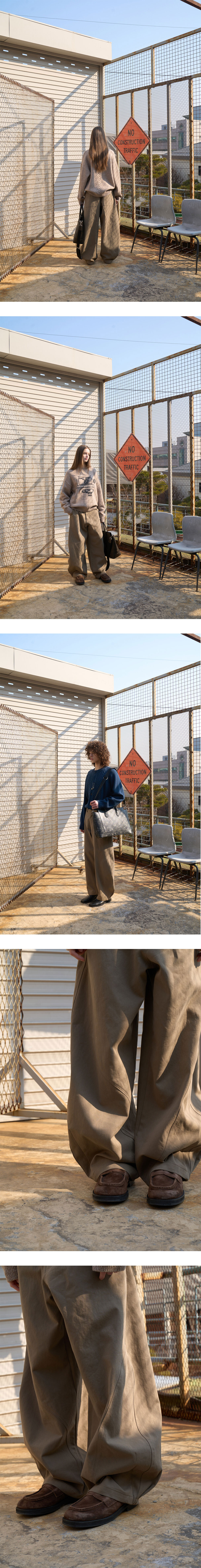 웨이비니스 오블리크 커브드 치노 팬츠 2.0 카키 브라운 | Waviness | KREAM