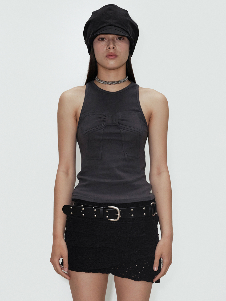 세릭 빅 리본 슬리브리스 차콜 | CERRIC | KREAM