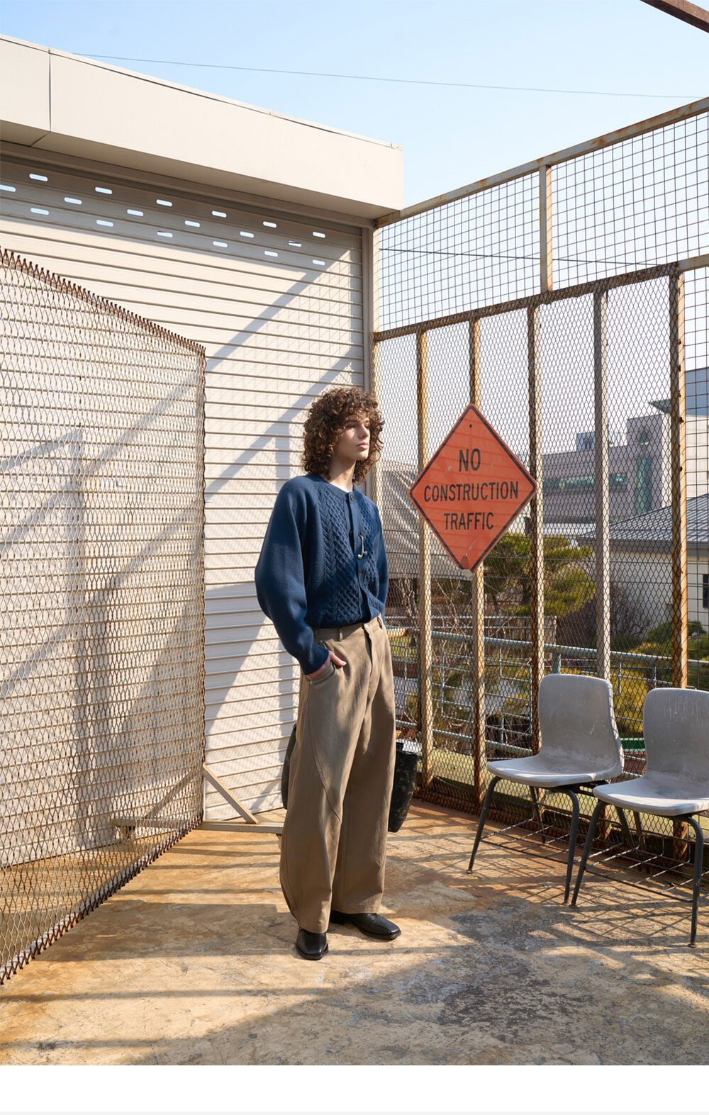 웨이비니스 더블 텍스쳐 라운드넥 가디건 버전2 오션 인디고 | Waviness | KREAM