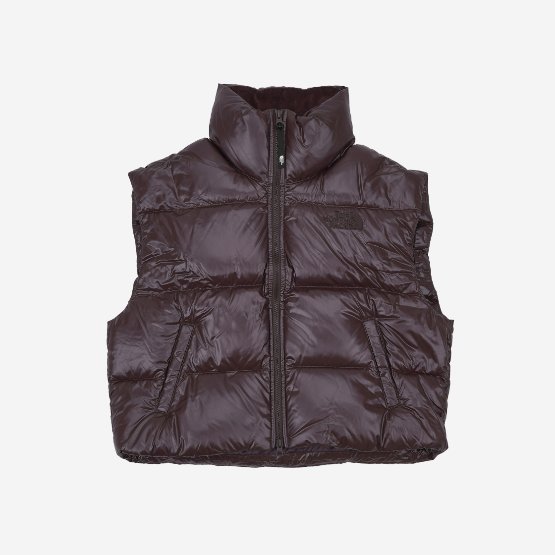 W 노스페이스 화이트 라벨 글로시 다운 베스트 브라운 The North Face Kream
