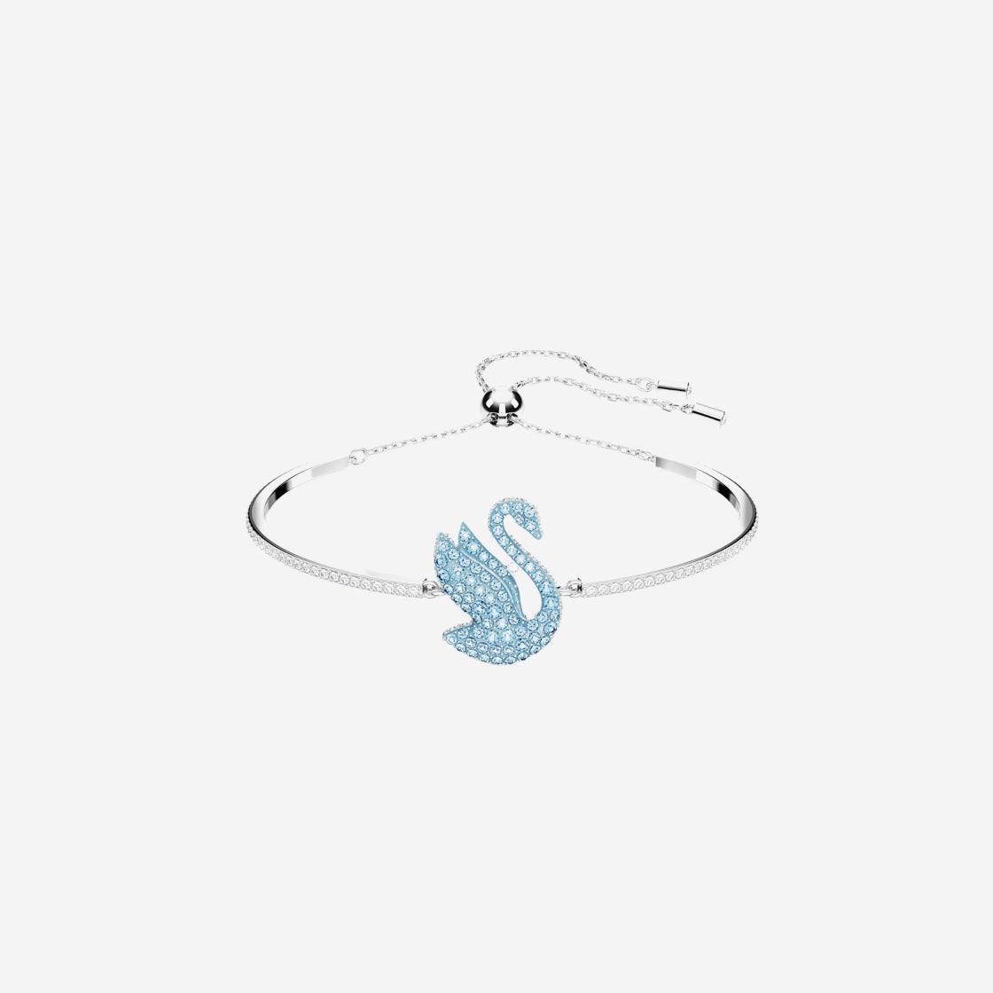 (W) 스와로브스키 아이코닉 스완 뱅글 블루 로듐 플래팅 | Swarovski | KREAM