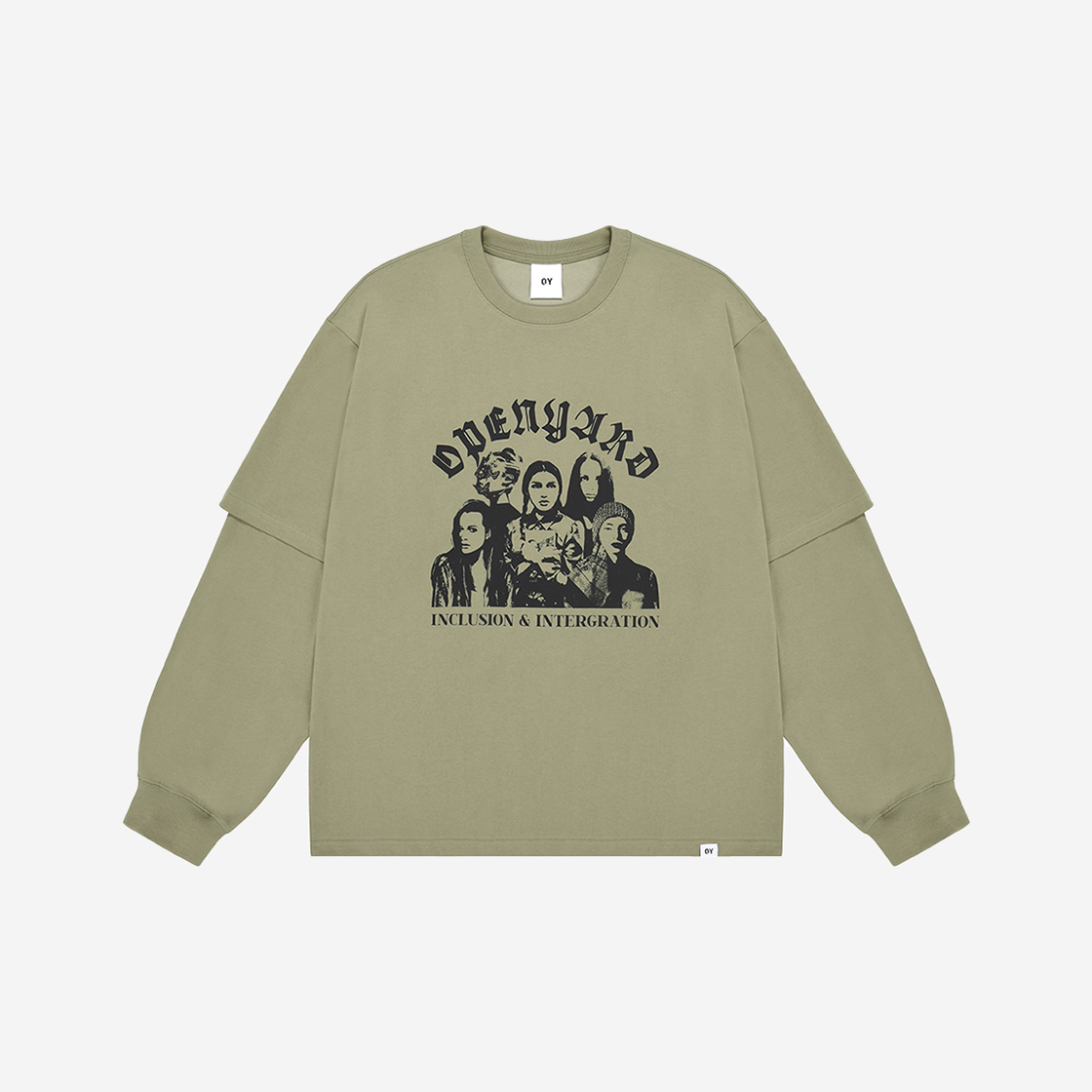 오와이 B.G.S 레이어드 롱슬리브 카키 | OY | KREAM