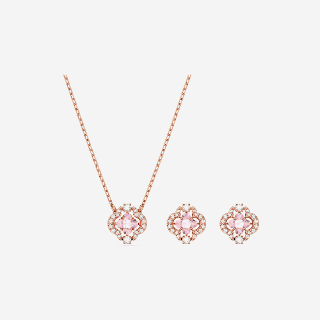 (W) 스와로브스키 스파클링 댄스 세트 핑크 로즈 골드 플래팅 | Swarovski | KREAM