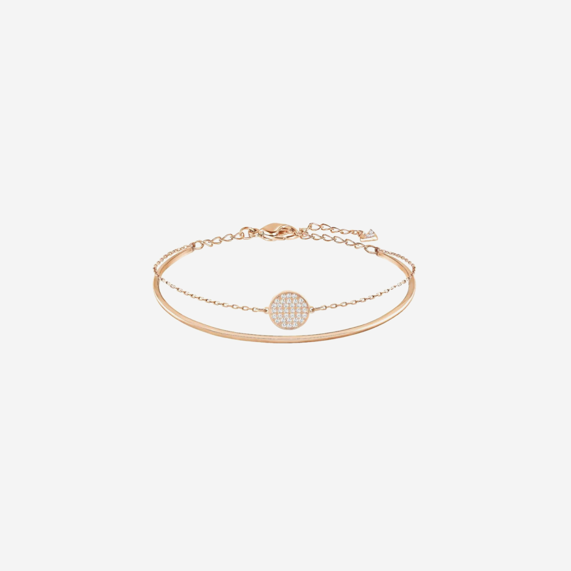 (W) 스와로브스키 진저 뱅글 화이트 로즈 골드 플래팅 | Swarovski | KREAM