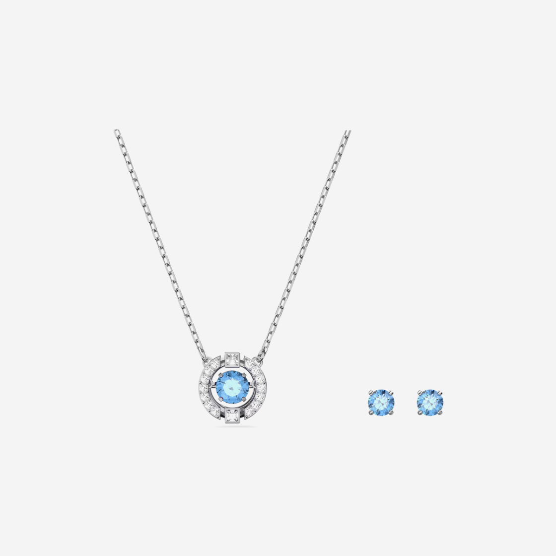 (W) 스와로브스키 스파클링 댄스 세트 블루 로듐 플래팅 | Swarovski | KREAM