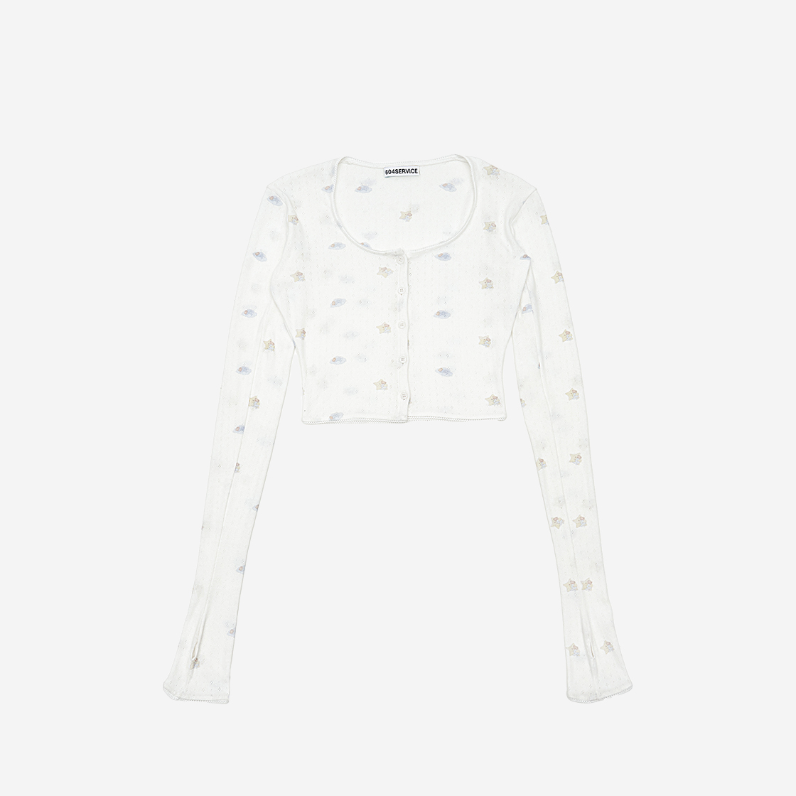 604서비스 베어 인타르시아 니트 가디건 화이트 | 604SERVICE | KREAM