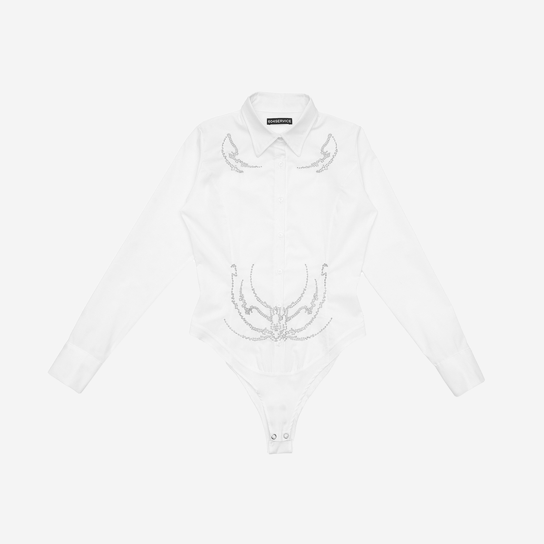 604서비스 엠브로이더리드 오피스 바디수트 인 화이트 | 604SERVICE | KREAM