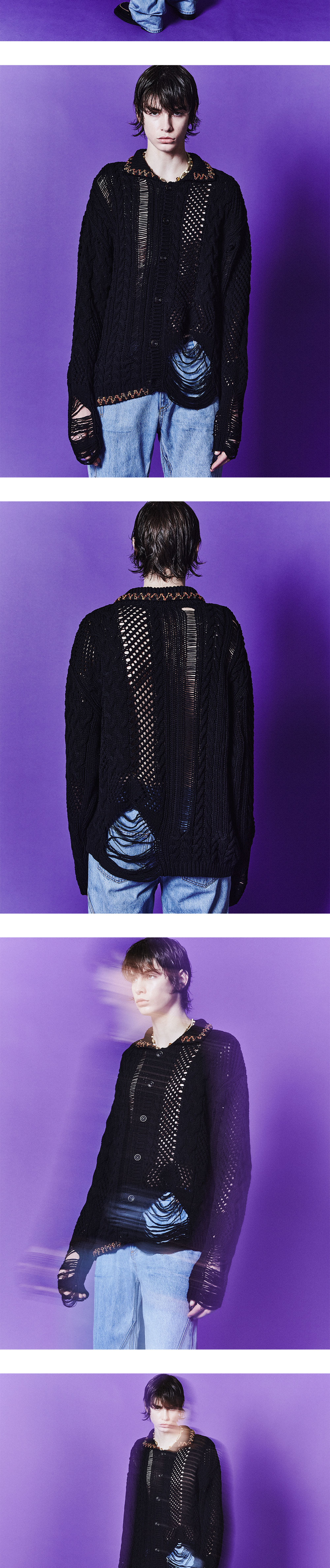 ADSB 앤더슨벨 소바쥬 코튼 가디건 블랙 | ADSB ANDERSSON BELL | KREAM