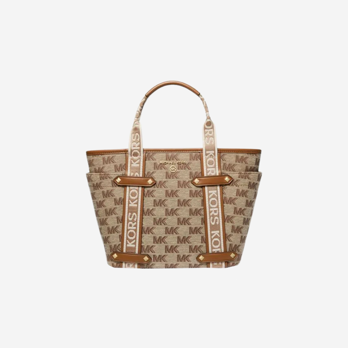 마이클 코어스 모브 로고 스몰 토트백 내츄럴 러기지 | Michael Kors | KREAM