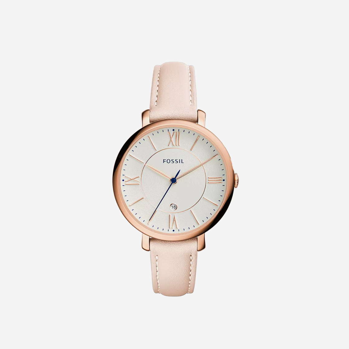 (W) 파슬 재클린 쿼츠 쓰리핸드 데이트 36mm 화이트 로즈 골드 레더 블러쉬 | Fossil | KREAM