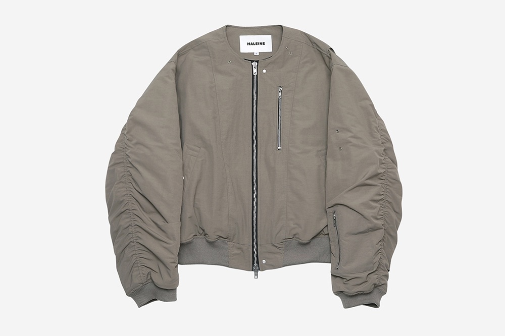 알렌느 라운드넥 봄버 카키 그레이 | Haleine | KREAM