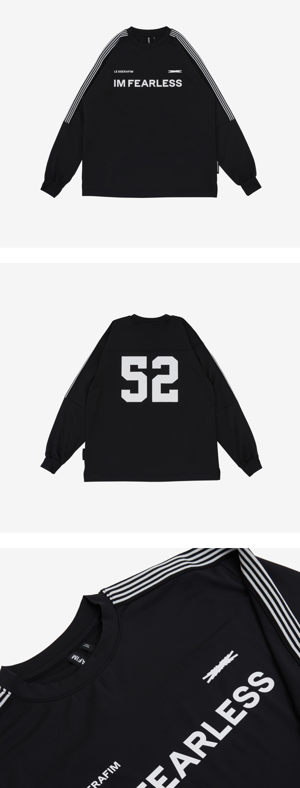 르세라핌 저지 롱슬리브 블랙 | LE SSERAFIM OFFICIAL MERCH. | KREAM