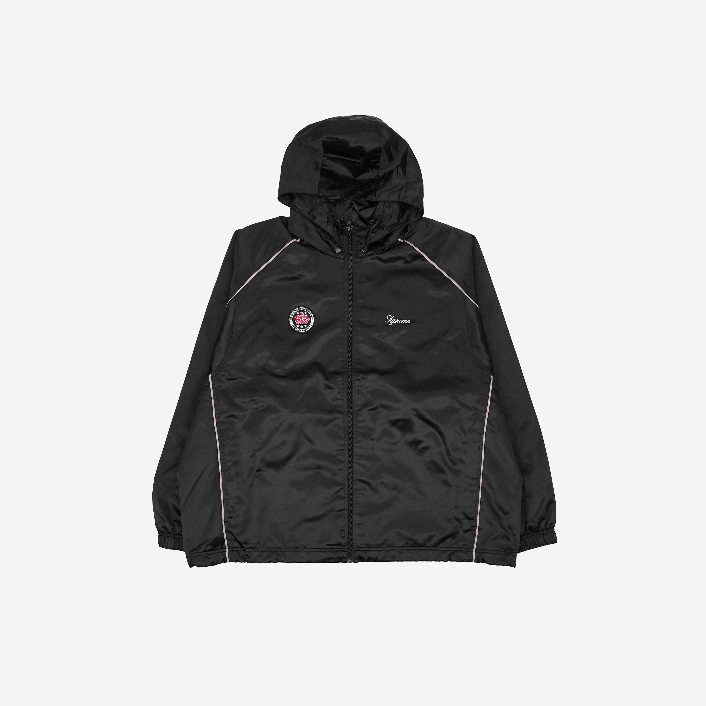 슈프림 사틴 후드 트랙 자켓 블랙 - 24SS | KREAM