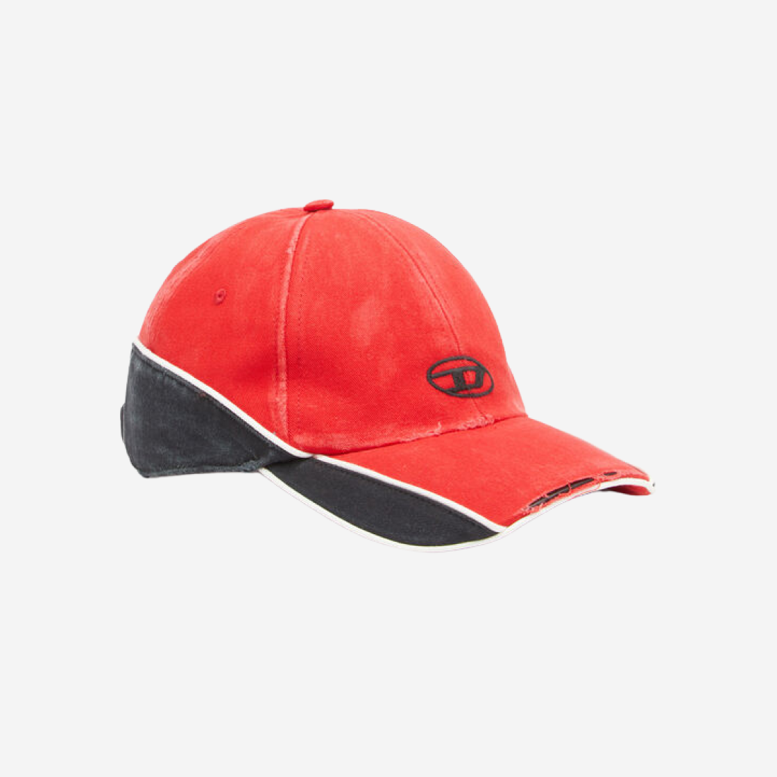 디젤 C-데일 디스트레스드 컬러블록 베이스볼 캡 레드 | Diesel | KREAM