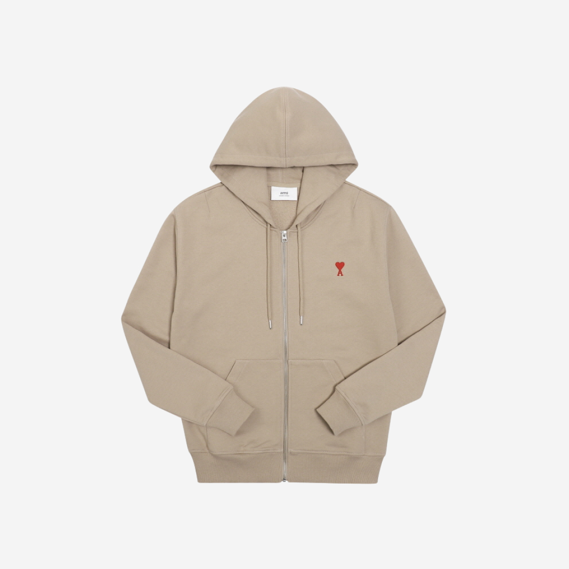 아미 스몰 하트 로고 후드 집업 베이지 - 21FW | AMI | KREAM