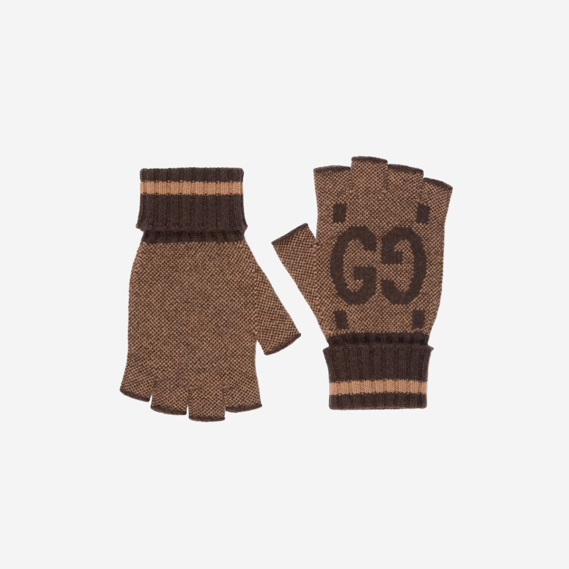 (W) 구찌 GG 캐시미어 핑거리스 글러브 베이지 다크 브라운 | Gucci | KREAM