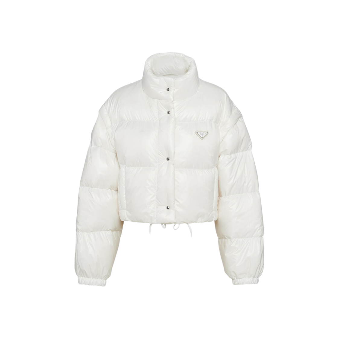 (W) 프라다 리나일론 크롭 컨버터블 다운 자켓 화이트 | Prada | KREAM