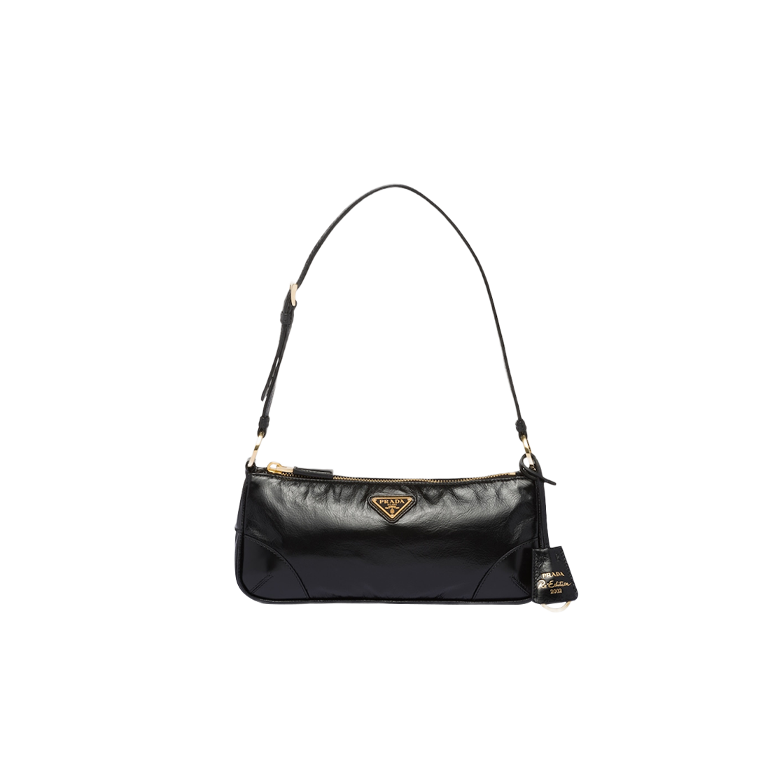 프라다 리에디션 2002 스몰 레더 숄더백 블랙 | Prada | KREAM