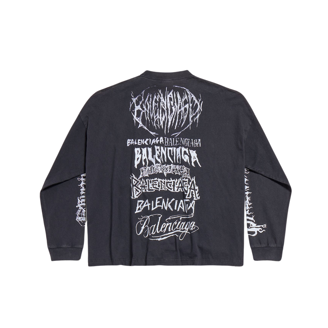 발렌시아가 DIY 메탈 롱슬리브 티셔츠 미디엄 핏 블랙 화이트 | Balenciaga | KREAM