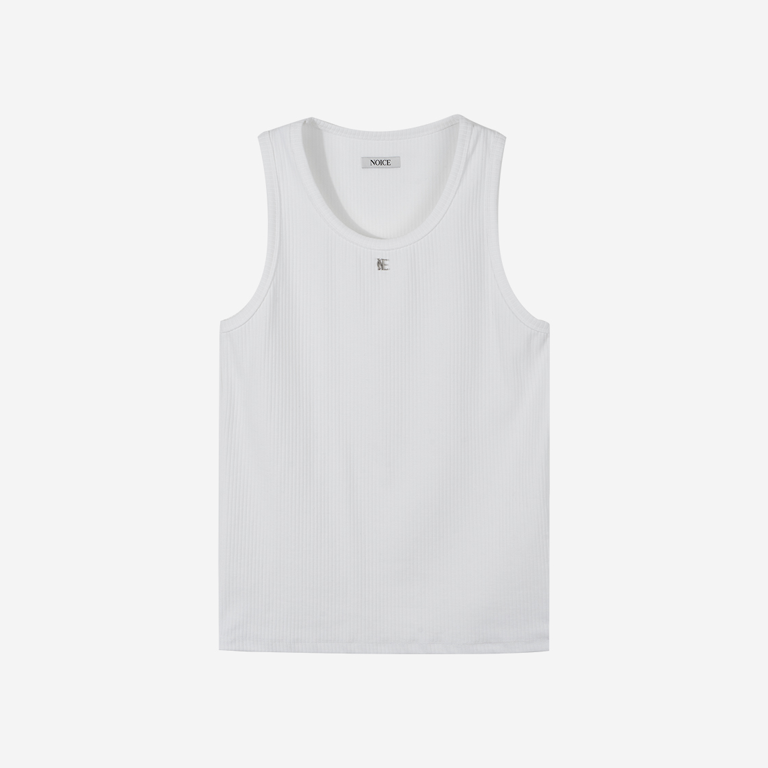 노이스 우먼 리브드 슬리브리스 탑 화이트 | Noice | KREAM