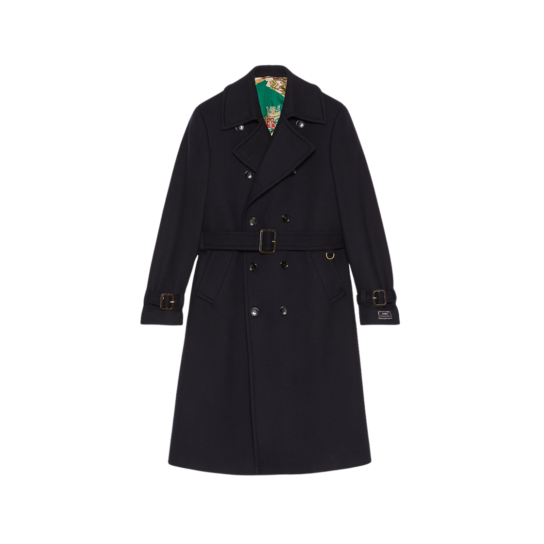 구찌 울 캐시미어 코트 웹 라벨 다크 블루 | Gucci | KREAM