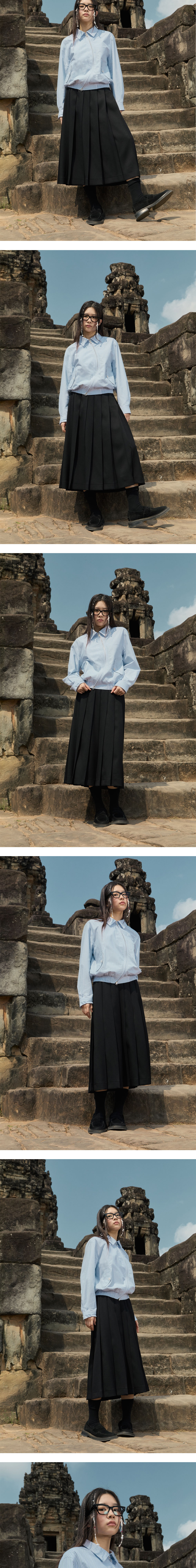 에스티유 우먼즈 스트라이프 라운드 자켓 블루 | STU | KREAM